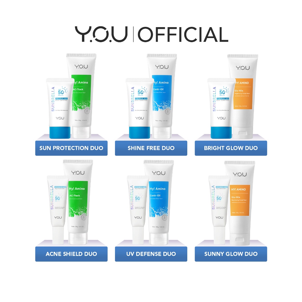 Y.O.U Clean & Shield Duo Set | Sunbrella Sunscreen + Hy! Amino Facial ...