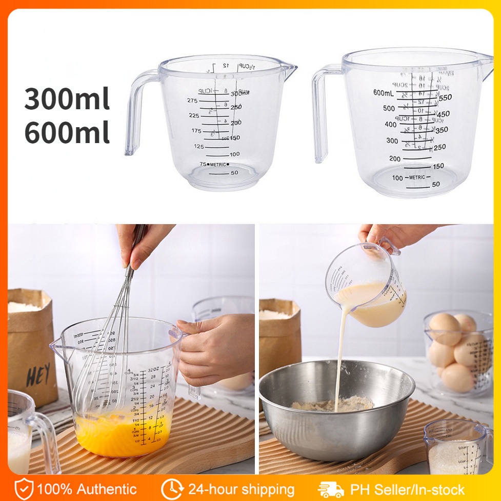 300/600ml Clear Measuring Cup with Measurements 2sizes Measuring Device ...