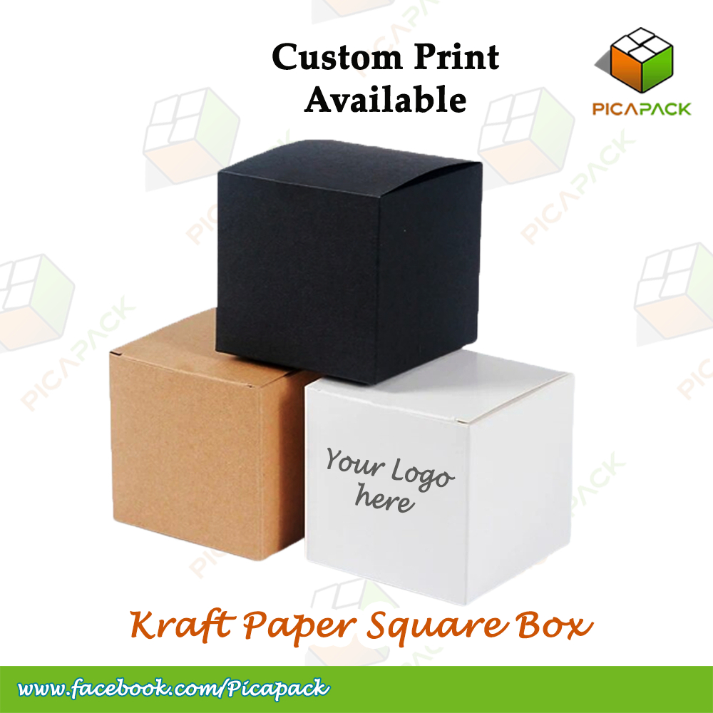 10pcs Kraft Paper Square Box White/Brown for Electronics Cosmetics ...