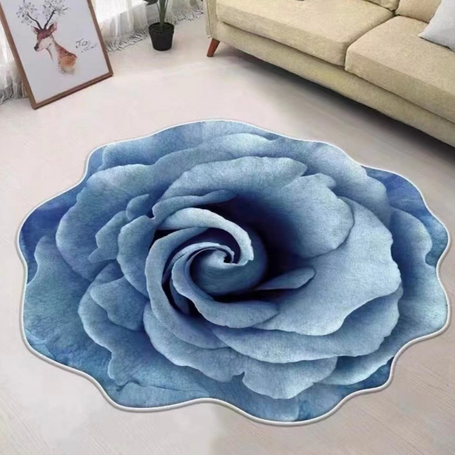 Flower Round Carpet Flower Doormat Non-slip Computer Swivel Chair Mat ...
