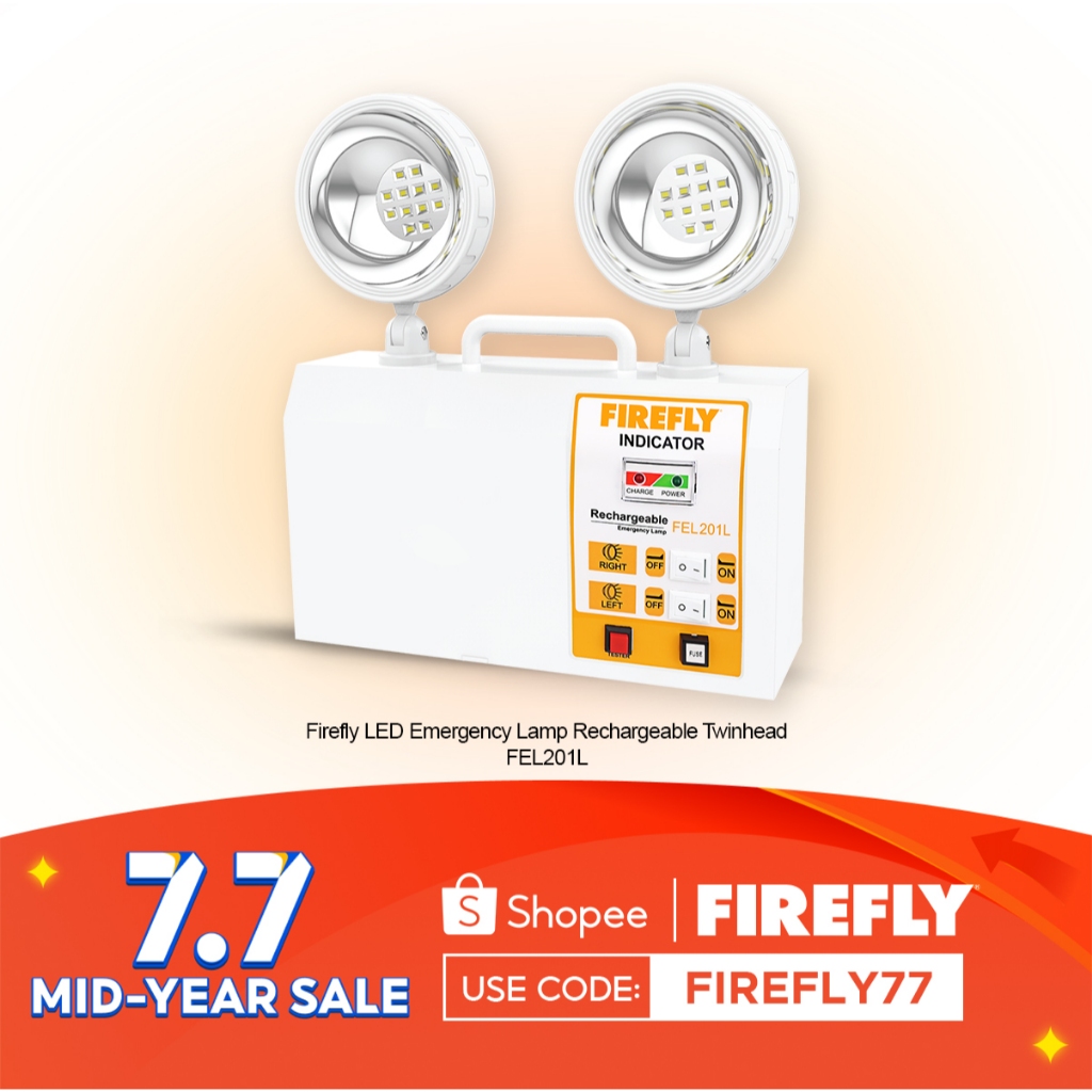 Firefly Rechargeable Twinhead Emergency Lamp - FEL201L | Shopee Philippines