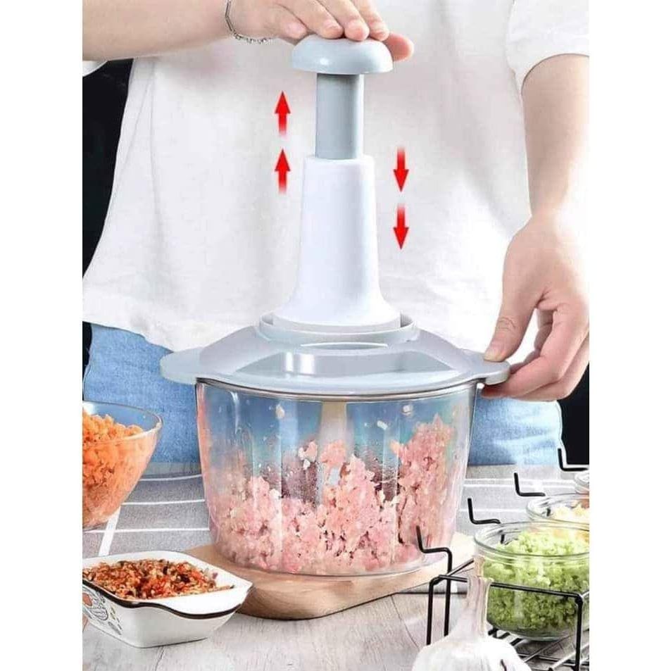 Manual Food Processor Hand-Powered Food Chopper Vegetable Chopper 1.5 L ...