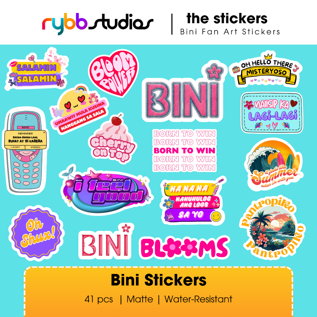 BINI Fan Art Sticker | SET OF 41 | SET OF 19 (NEW DESIGN) | The ...