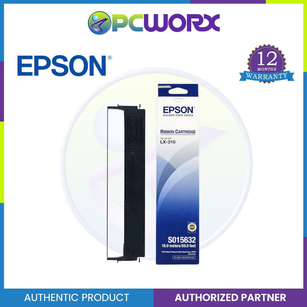 EPSON LX310 Ribbon Cartridge Black for LX-310 Dot Printer S015632 ...