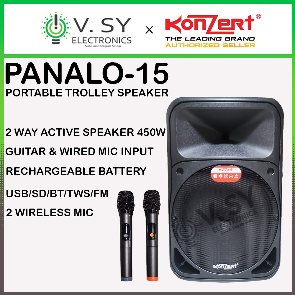 Original 2024 Konzert Panalo 15 2-Way Active Speaker 450W 15" Portable ...