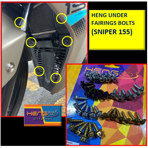 HENG Original Front Under Fairings Bolts for YAMAHA SNIPER 155 (set ...
