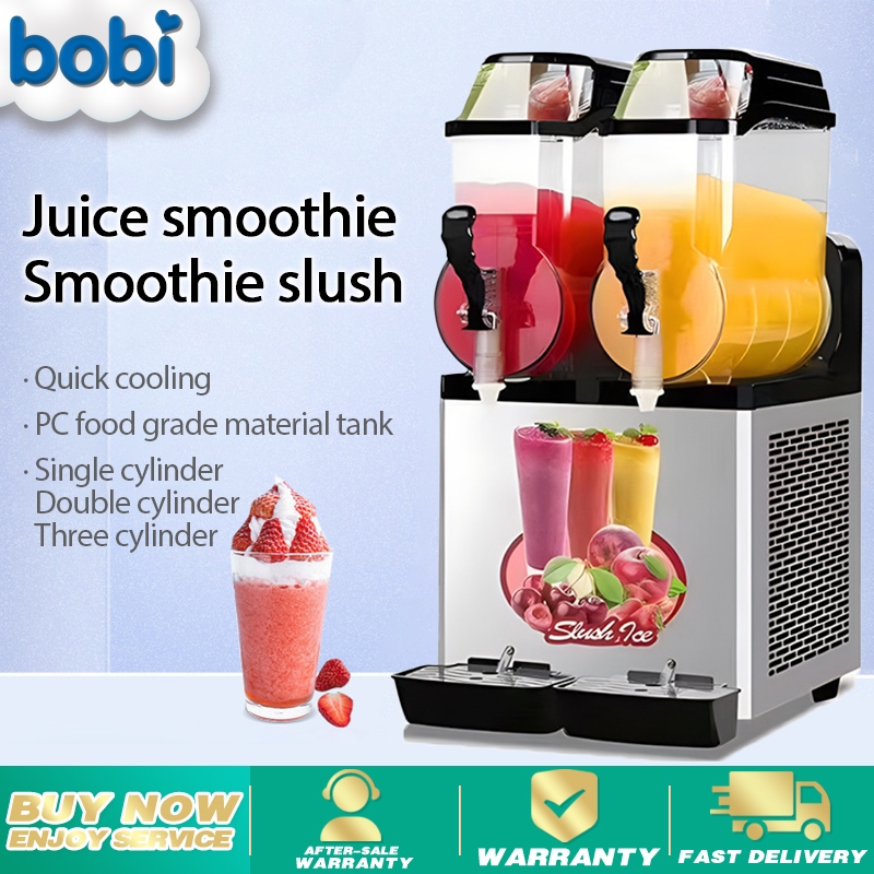 Stainless steel slush machine, milk tea shop, double cylinder juice ...
