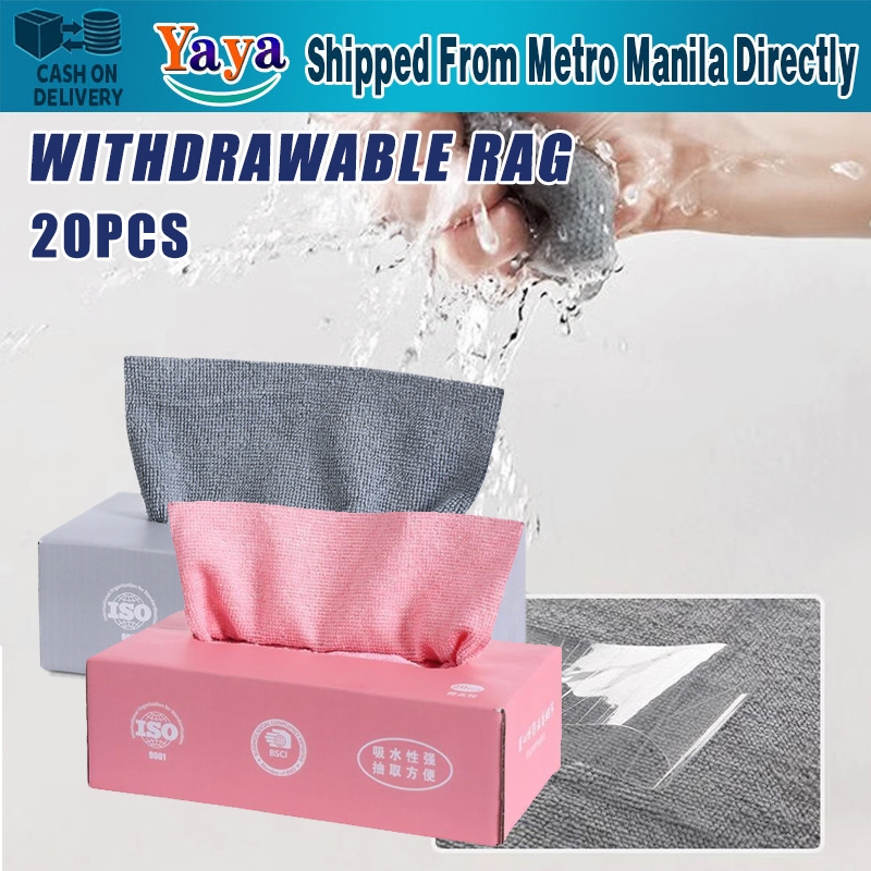 【Fast Dlivery】20Pcs/Box Kitchen Dishcloth Removable Dishcloth Reusable ...