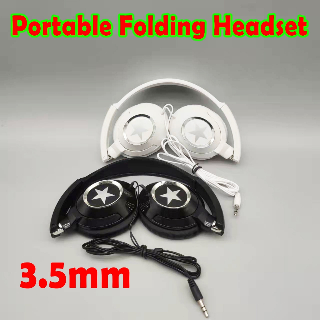 3.5mm Plug Portable Folding Headset, Over Ear Wired Heaphone, Noise ...