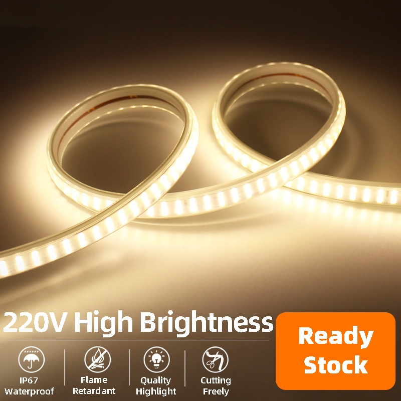 3/5/10/15 Meters w/ Plug LED Strip Double Row 2835 220V Flexible Led Light Strips 120Leds ...