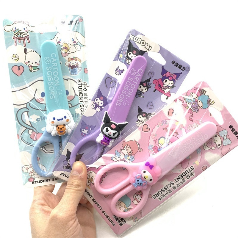 STUDENT SCISSOR Scissors stationery with protective cover safety ...