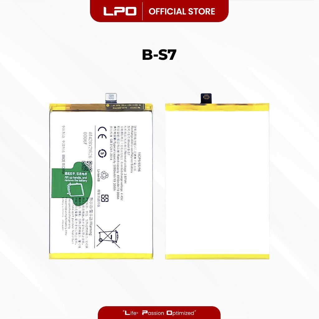LPO Cellphone Battery B-S7 3.8V 19.35Wh 5000mAh Compatible With Vivo ...