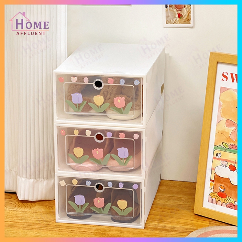 Shoe Box Waterproof Shoe rack organizer with cover hard Drawer Foldable ...