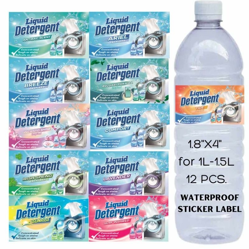 waterproof sticker label for Liquid Detergent products | Shopee Philippines