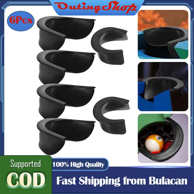 6Pcs Billiard Table Pocket Liner Black Plastic Pool Table Pocket Liner ...