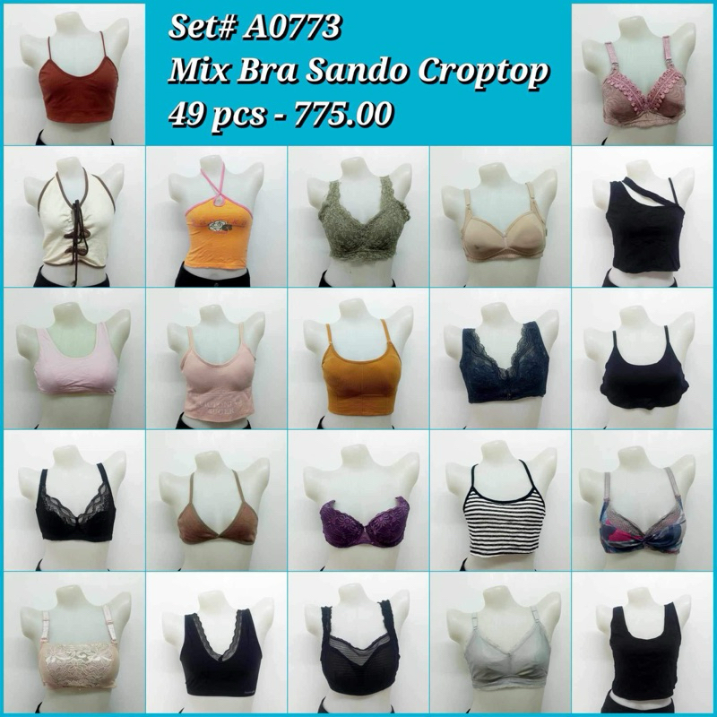 Set A0773 Prepack Mix Bra, Sando, Croptop Asian | Shopee Philippines