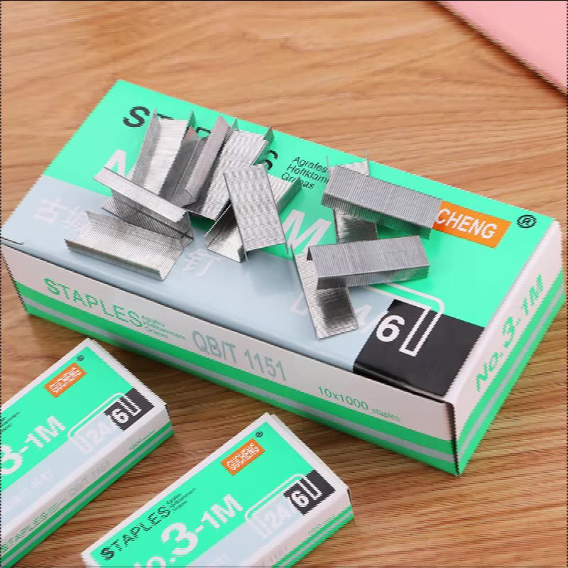 1 Box 24/6 Staples 1000pcs 12x6mm Metal Silver Staples 12# Stapler ...