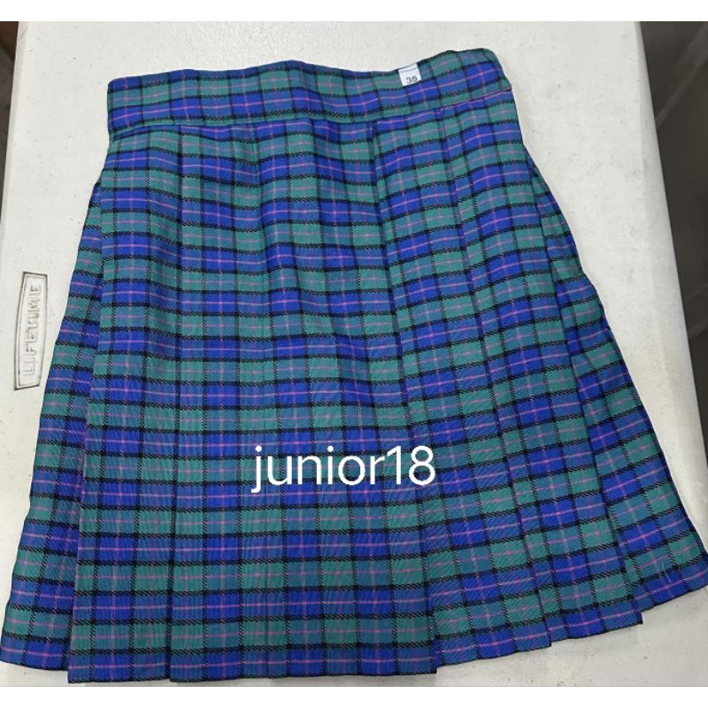 School Uniform Checkered Blue Green palda/skirt | Shopee Philippines
