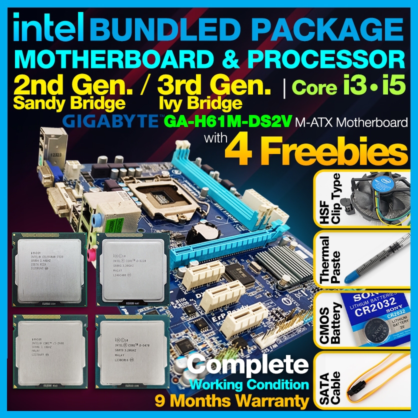 2nd, 3rd Gen. Intel Processor & Motherboard Bundle Package with 4 Free Gifts | Shopee Philippines