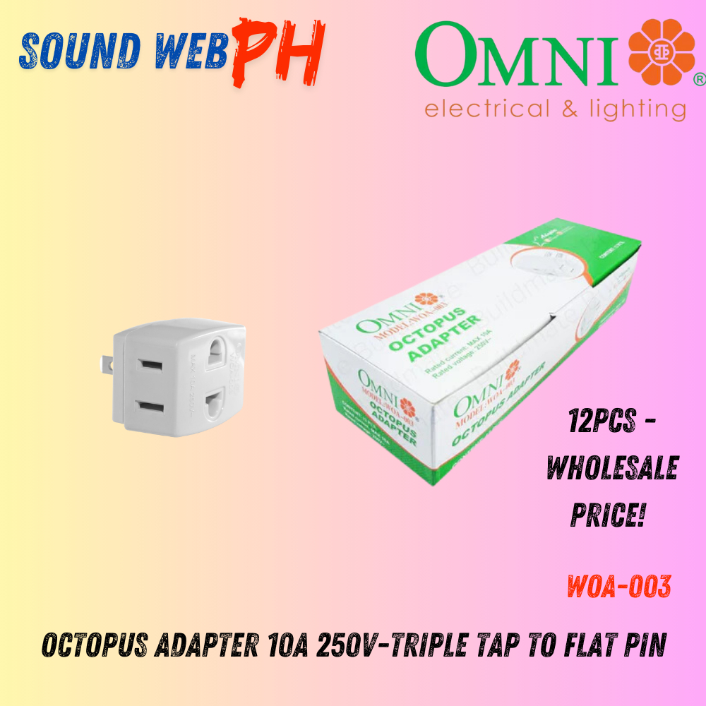 OMNI WOA-003 Octopus Adapter 10A Triple Flat Tap to Flat Pin | Shopee ...