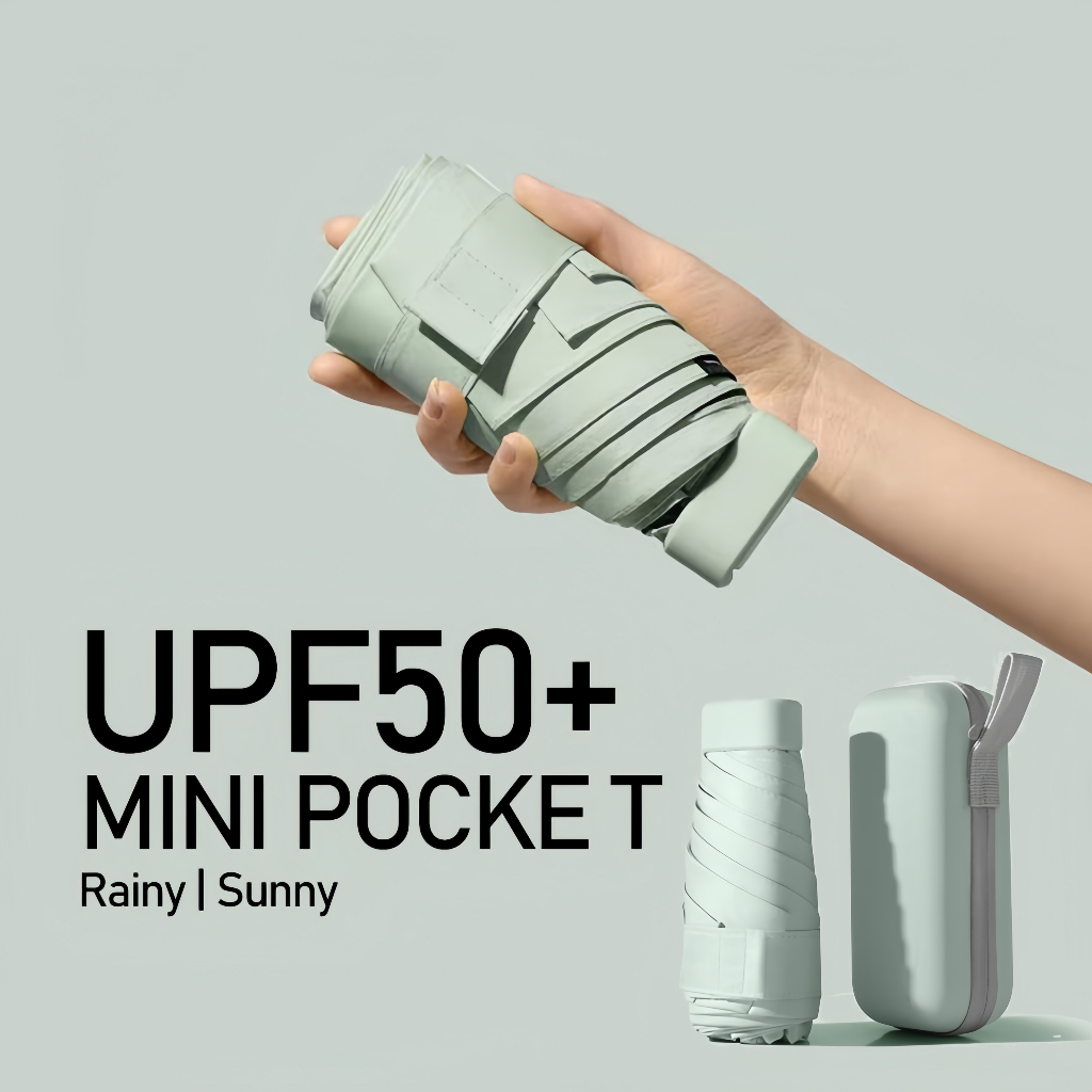 Mini Umbrella Pocket Portable UV Protection Sunny Rainy Sunscreen ...
