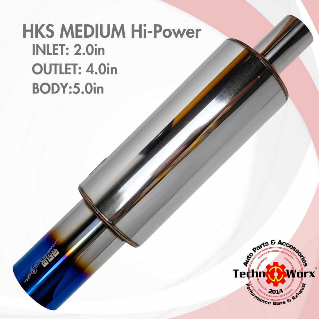HKS Medium Orig Muffler Jasma Can Deep Free flow Japan titanium burnt ...