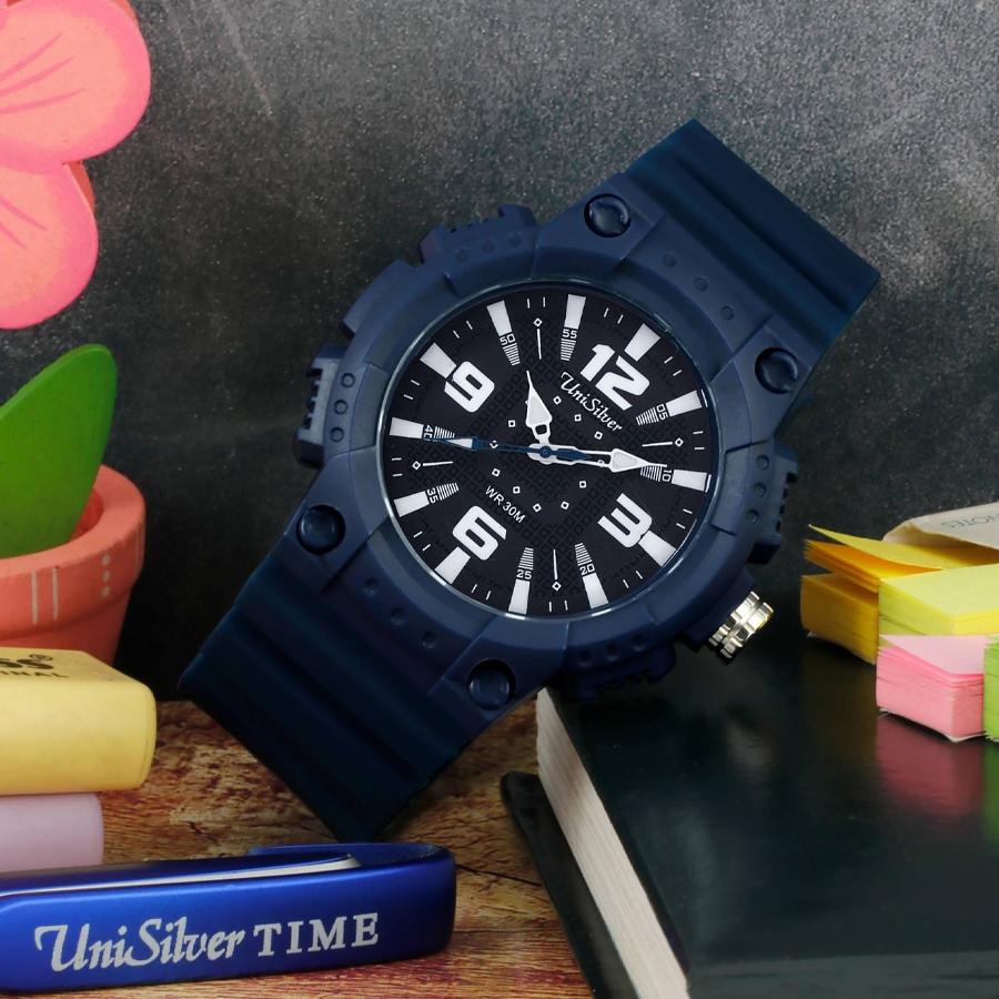 UniSilver TIME Gizmatic Collection Navy Blue Men's Rubber Watch KW1616 ...