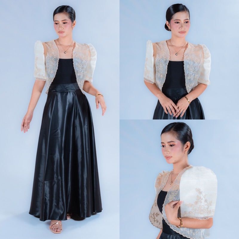 Bolero Scallop Modern Filipiniana with Burda | Shopee Philippines