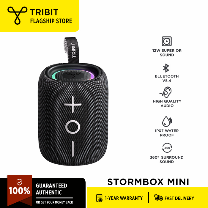 Tribit StormBox Mini Bluetooth Speaker with 12W 360° Surround Sound ...