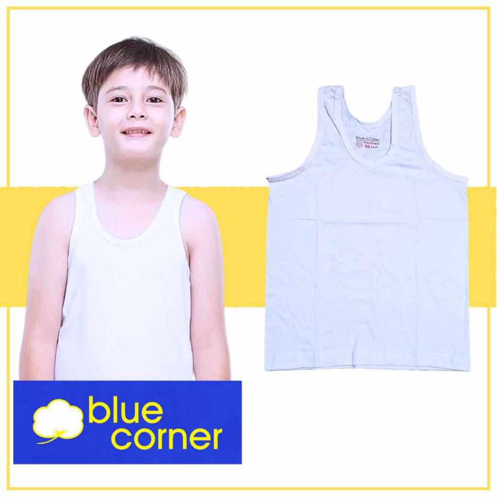 BLUE CORNER PLAIN WHITE SANDO FOR KIDS 1PC | Shopee Philippines