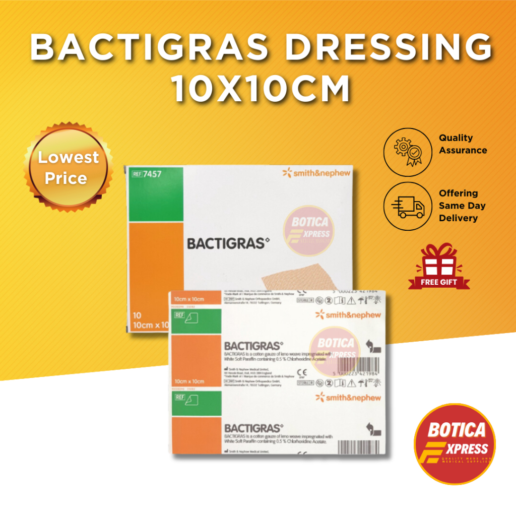 Bactigras Dressing SMITH&NEPHEW 10x10cm (10 PIECES) | Shopee Philippines