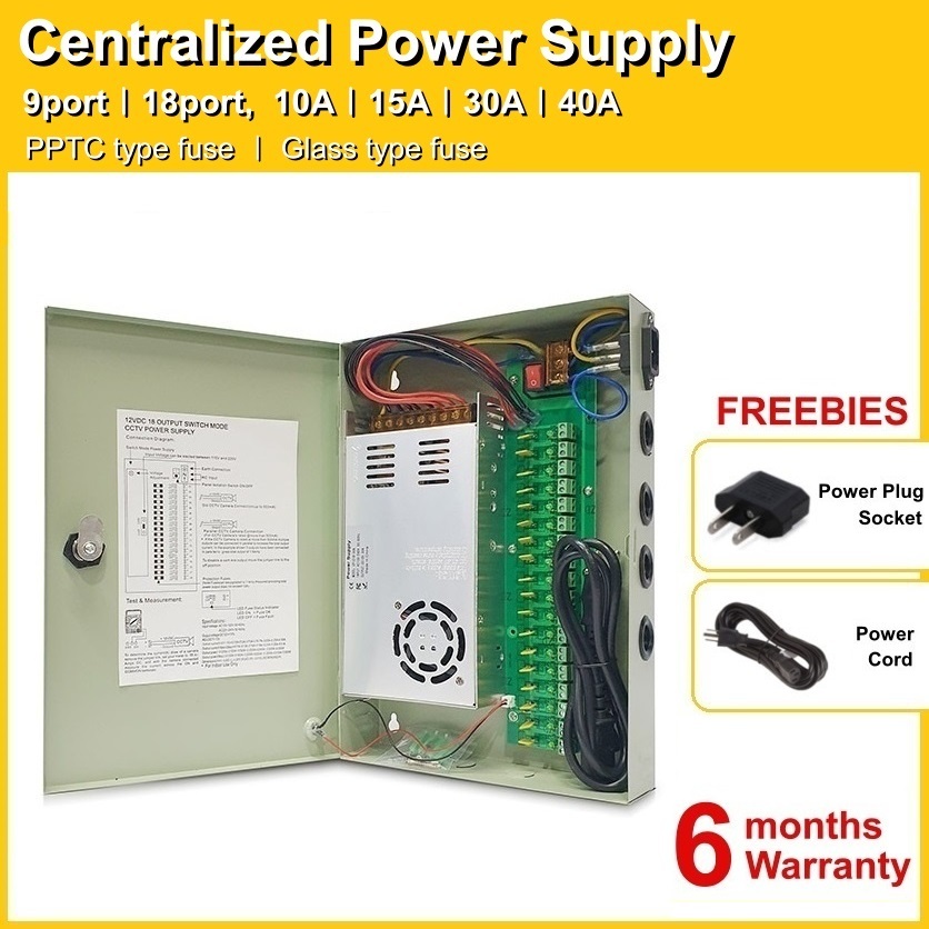 Switch Mode Centralized Power Supply 9port/18port 10A/15A/30A/40A - PPTC type fuse / Glass type ...