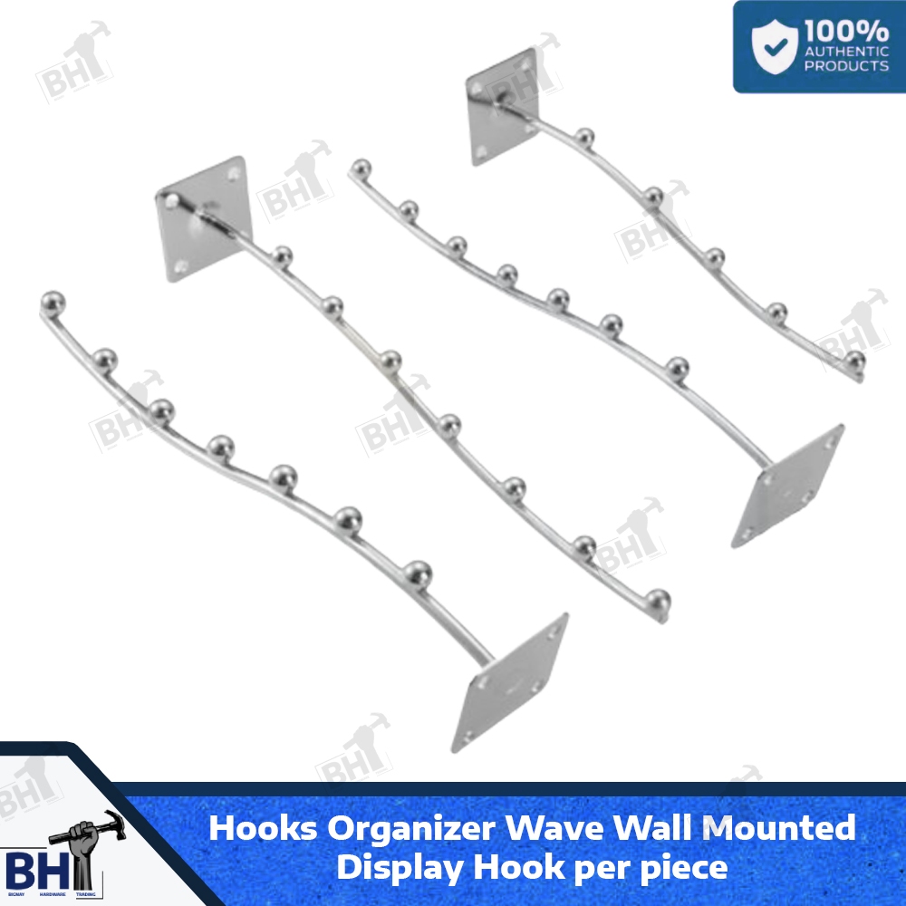 BHT || Hooks Organizer Wave Wall Mounted Display Hook per piece ( 5 ...