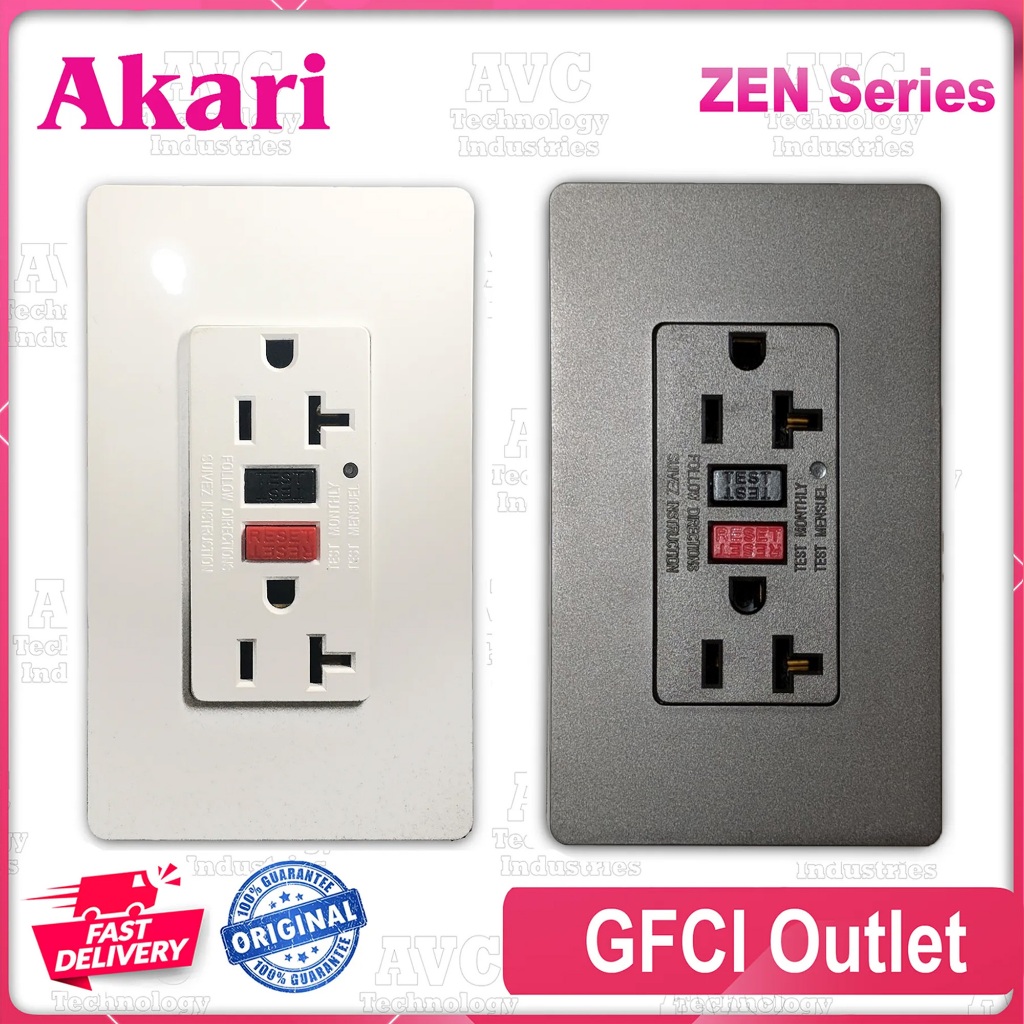 AKARI GFCI Safety Outlet 250V, 20A ZEN Series AWD-Z888G | Shopee ...