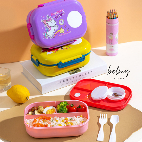 Cartoon Lunch Box Bento Box Plastic for Kids Baon Snacks | Shopee ...