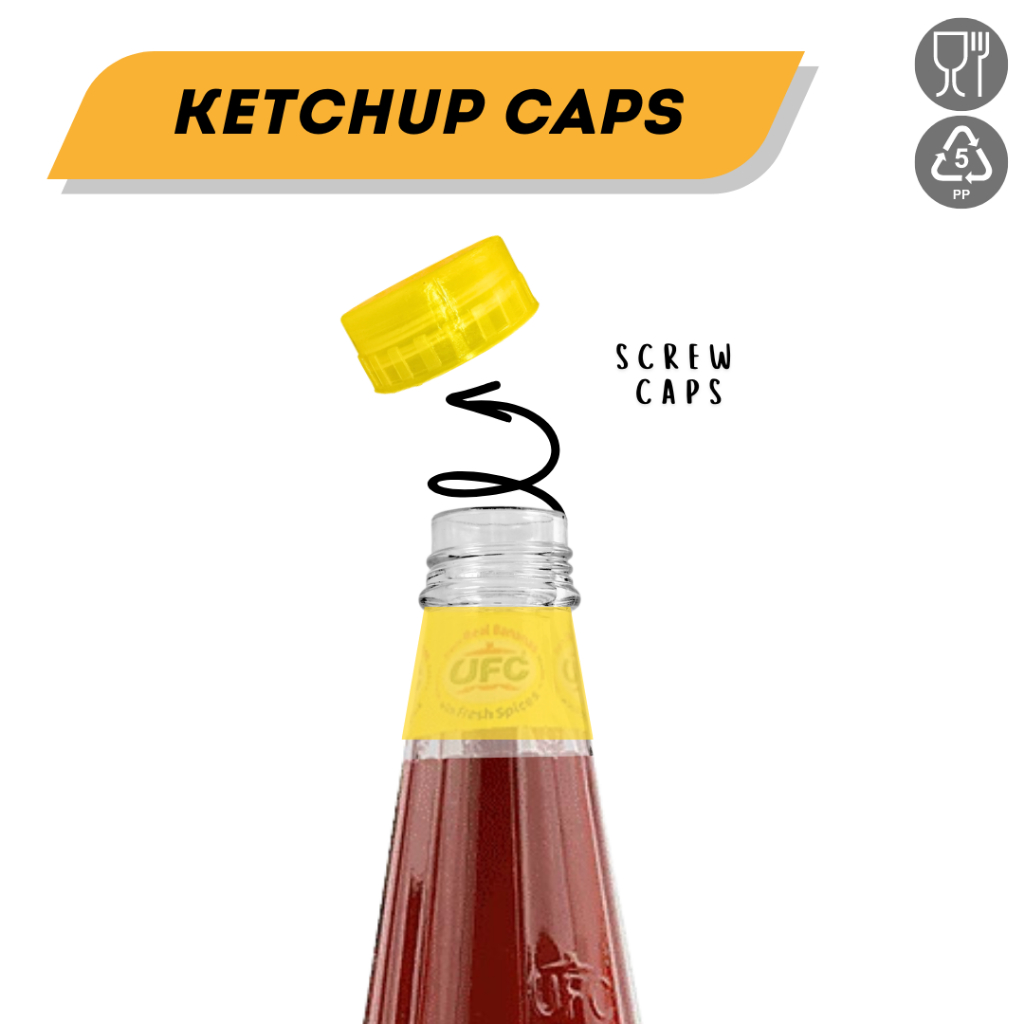 100pcs Ketchup Caps with Liner (Fits UFC bottles and Papa Ketchup ...
