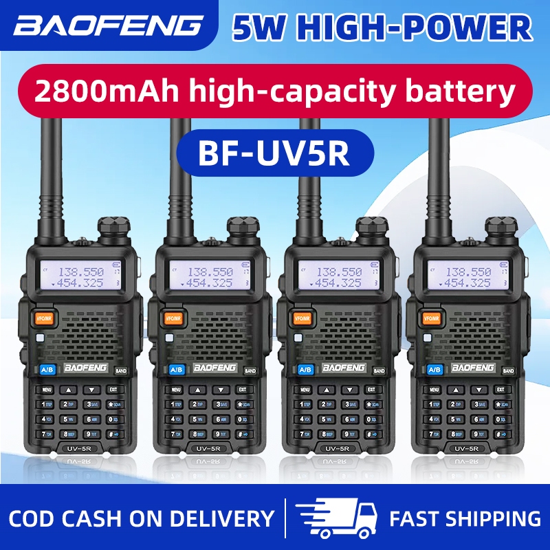 Baofeng UV-5R VHF/UHF Dual Band 5W 128CH Two Way Radio Walkie Set of 4 | Shopee Philippines