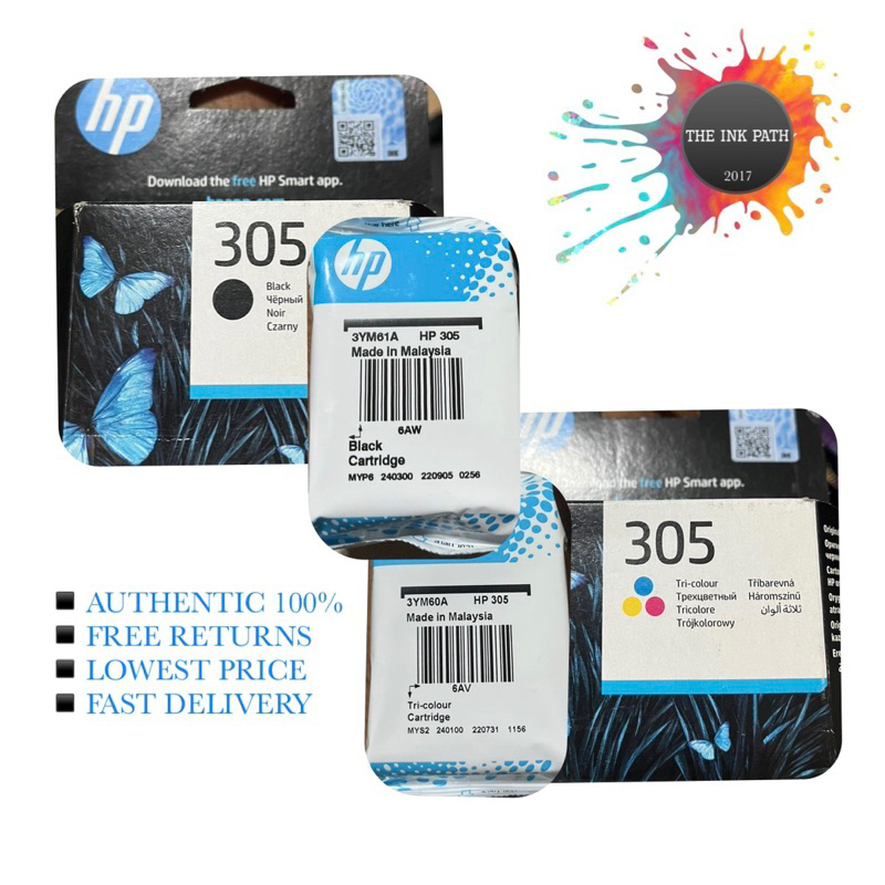 Genuine HP 305 Black or Tri-Color Ink Cartridge 2710 2720 2721 2722 ...