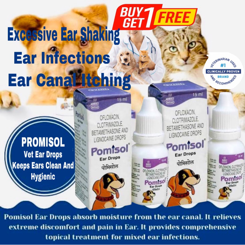 Promisol Vet Ear Drops keep Ears Clean And Hygiene Buy 1 Take 1 ...