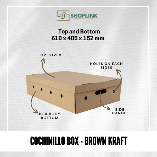 Cochinillo Box with Handle | Corrugated Die-cut Box | Brown Kraft ...