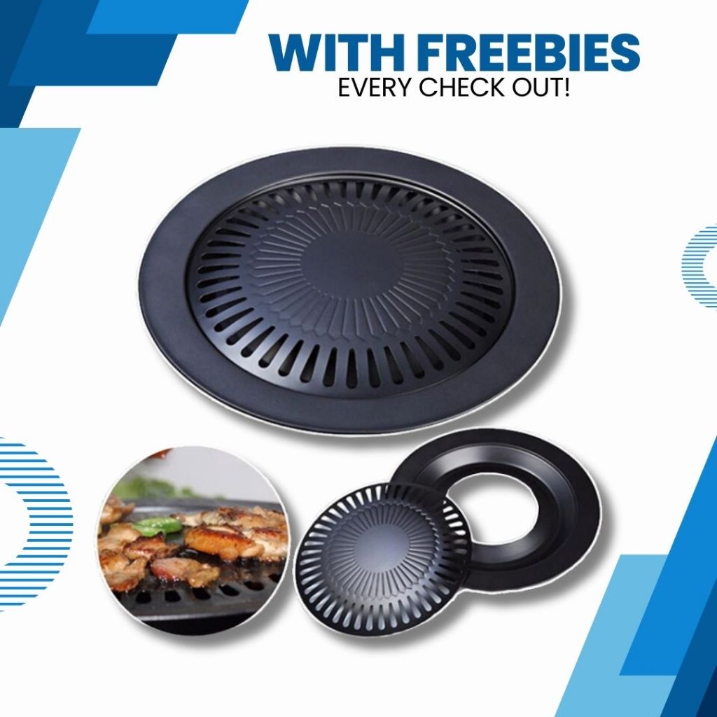 Round Cooking Plate with Removable Drip Tray BBQ Grill Tray, 32cm Non ...