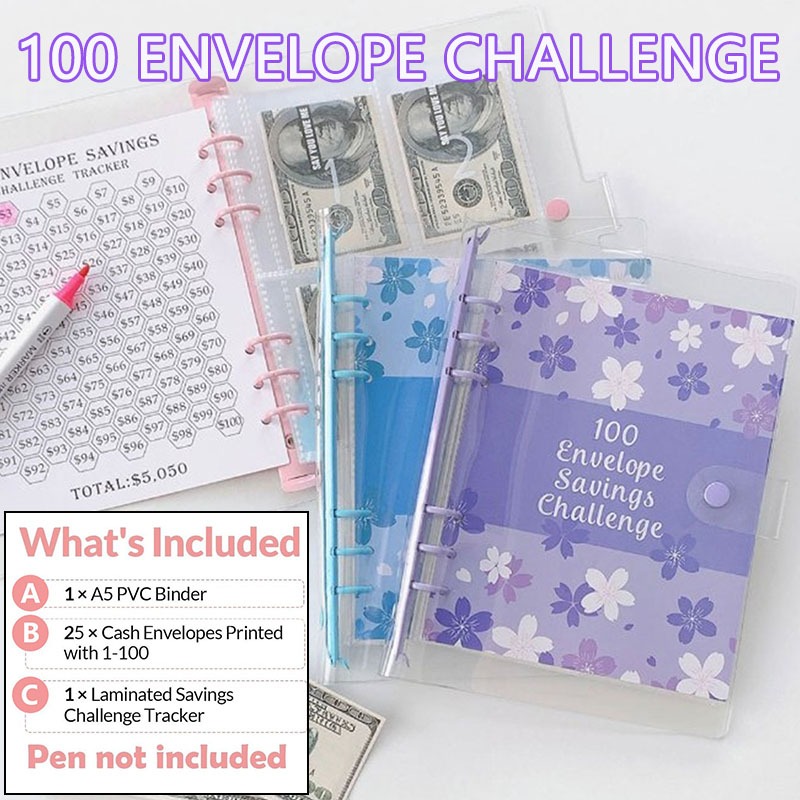 100 Days Envelope Challenge Money Saving Challenge Notebook Money ...