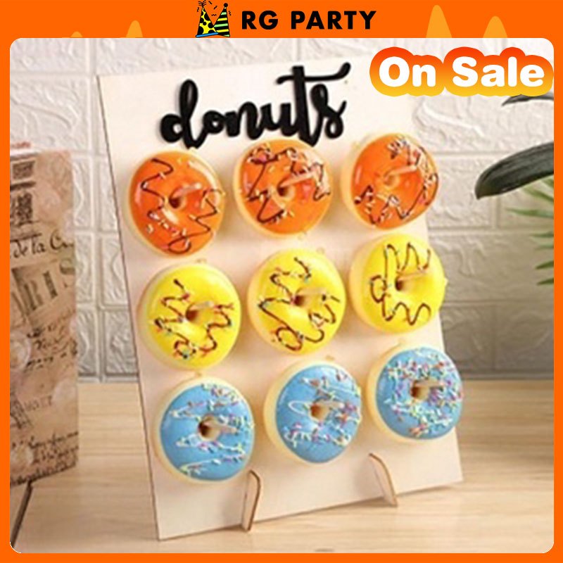 Display Rack Wooden Donut Wall Bracket Donut Rack For Parties Birthdays ...