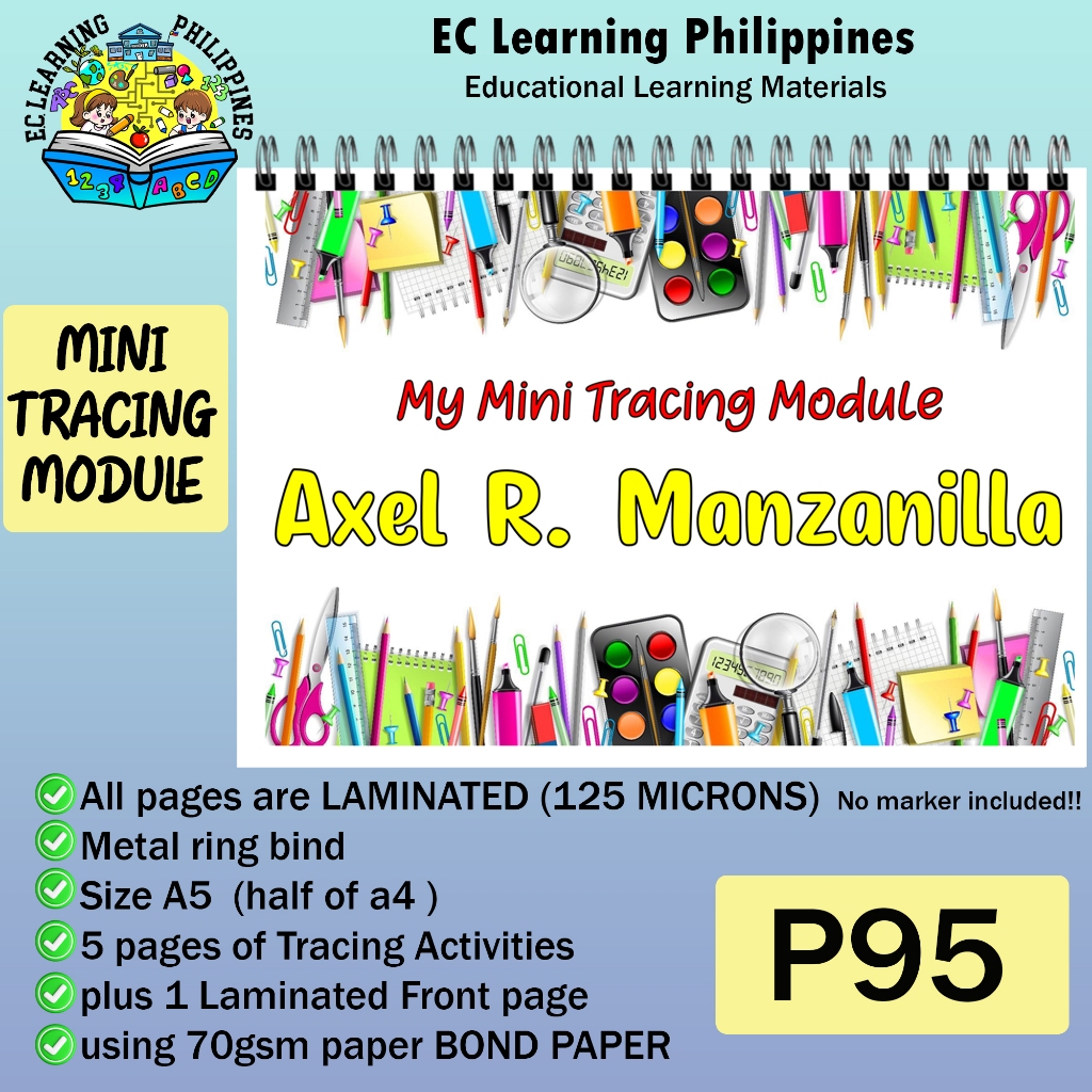 My Mini Tracing Module All Laminated Activities | Shopee Philippines