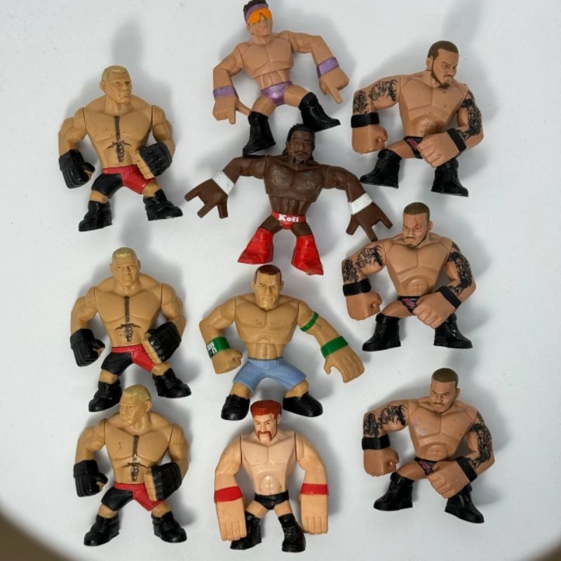 WWE Rumblers Wresting (Set of 10) 2012 Mattel Figurines | Shopee ...
