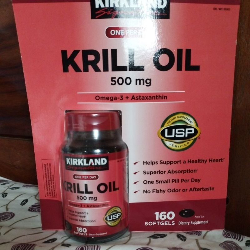 Kirkland Signature Krill Oil, 500mg, 160 softgels | Shopee Philippines