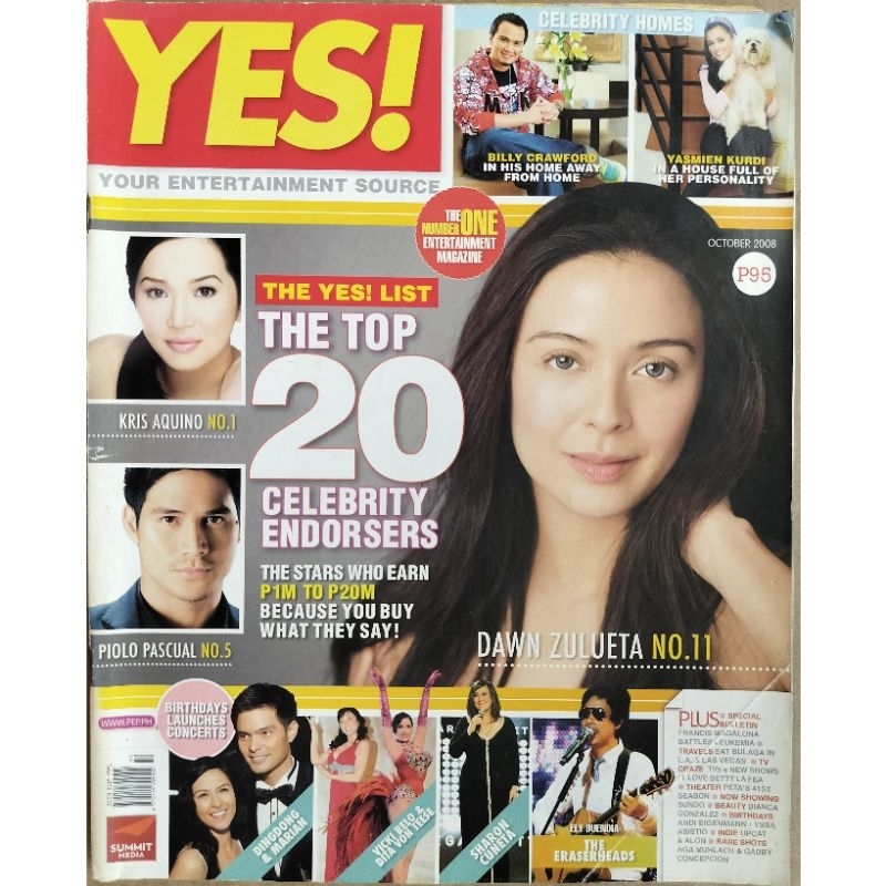 YES! Philippines Magazine - October 2008 feat. Kris Aquino/Dawn Zulueta ...