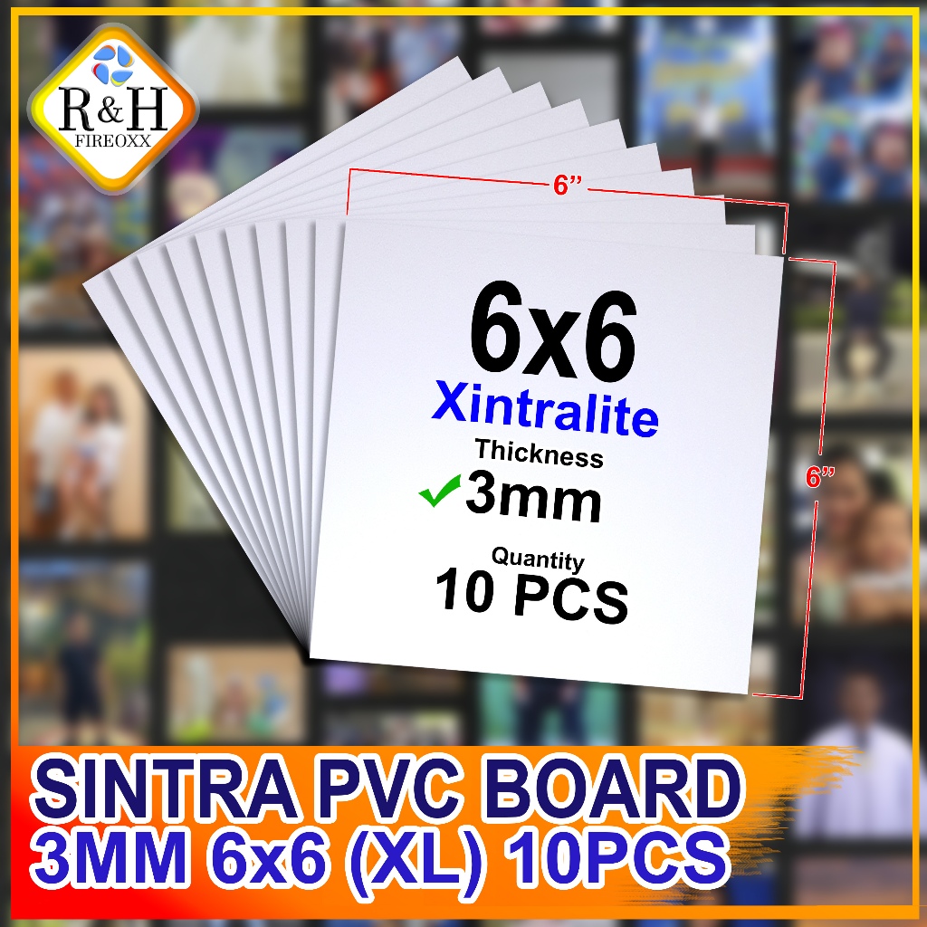 SINTRA PVC BOARD | 6X6 3mm | 10 PCS | Shopee Philippines