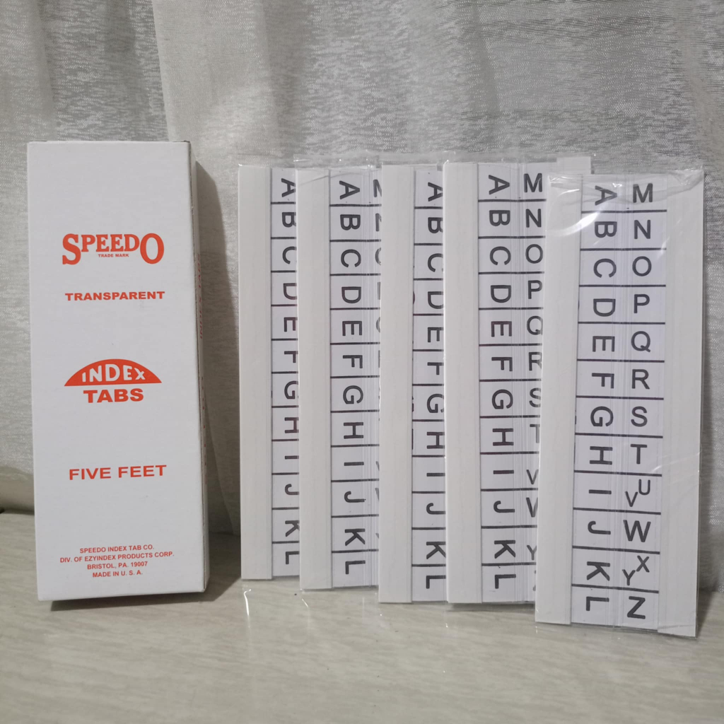 Tabbings Index Tabs | Clear | 6' x 12' | per Set or per Pack | Shopee ...