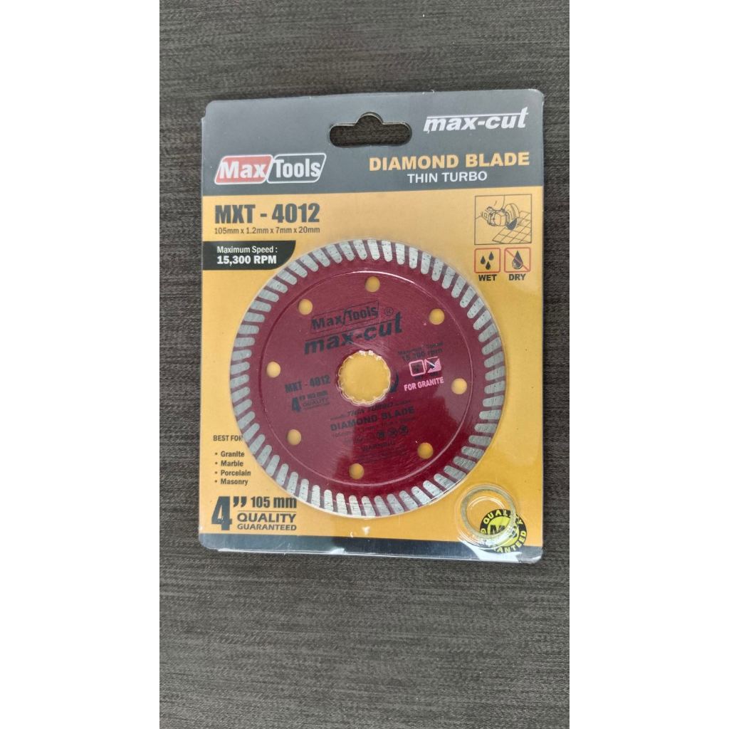 Maxtools 4" Max Cut Diamond Blade (MXT-4012) | Shopee Philippines